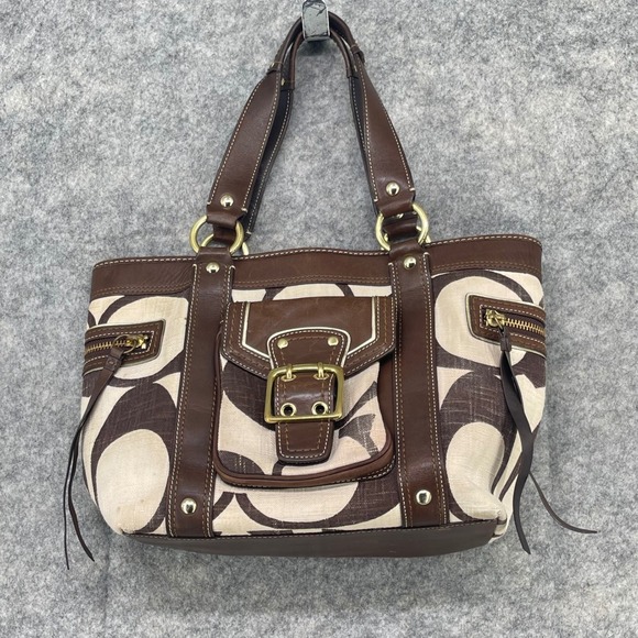 Coach | Bags | Coach Legacy Signature Satchel Bag Women Medium Brown C ...